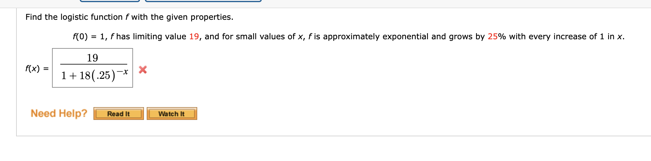 Solved Find the logistic function f with the given | Chegg.com