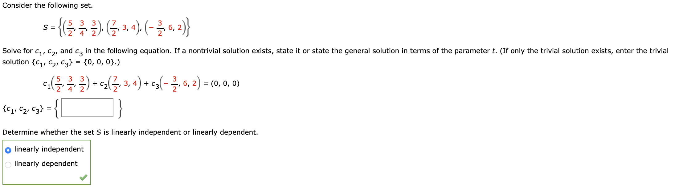 Solved Consider the following set. | Chegg.com