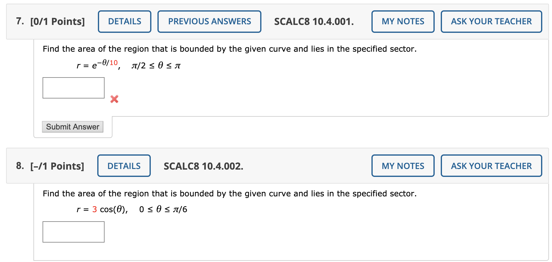 Solved 7. [0/1 Points] DETAILS PREVIOUS ANSWERS SCALC8 | Chegg.com