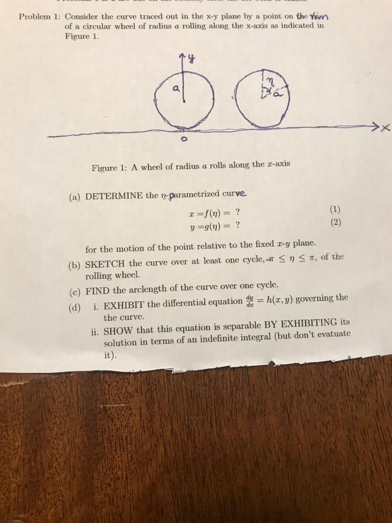Solved Problem 1: Consider the curve traced out in the x-y | Chegg.com