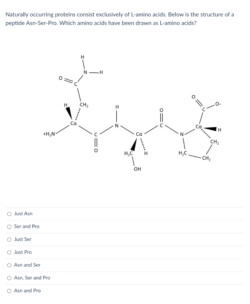 Solved Naturally occurring proteins consist exclusively of | Chegg.com
