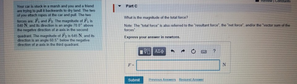 Solved Review Constants Part C What is the magnitude of the | Chegg.com