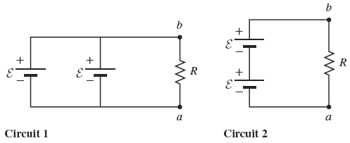 Solved Two circuits made up of identical ideal emf devices | Chegg.com