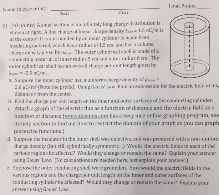 Solved Total Points:- Name (please print) last (first) 3) | Chegg.com