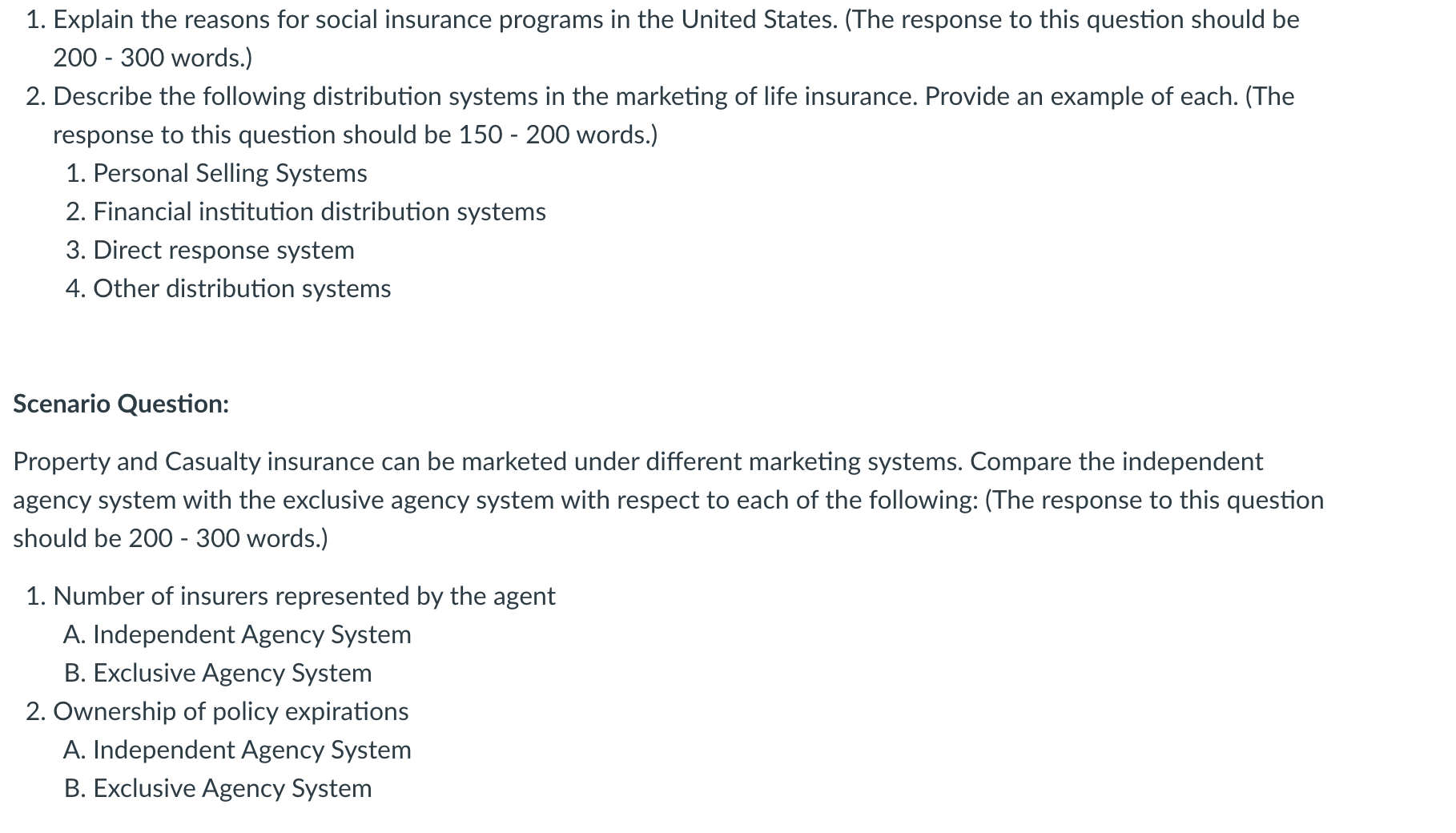 Solved 1. Explain the reasons for social insurance programs | Chegg.com