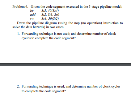 Solved Problem 6. Given the code segment executed in the | Chegg.com