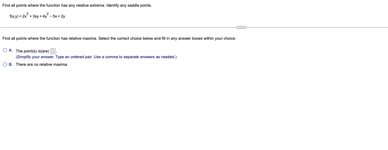 Solved Find all points where the function has any relative | Chegg.com