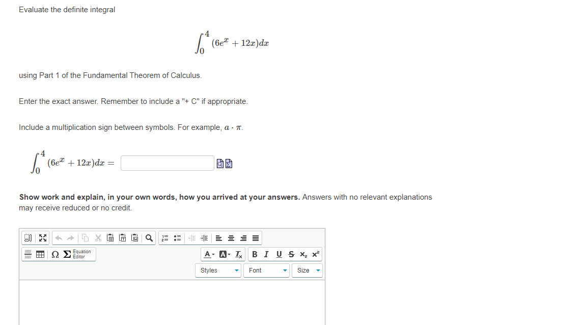 Solved Evaluate The Definite Integral 04 6ex 12x dx Using Chegg
