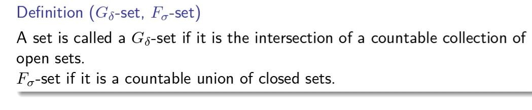 Solved Remark. A⊂R - ∃G a Gδ-set such that A⊂G and | Chegg.com