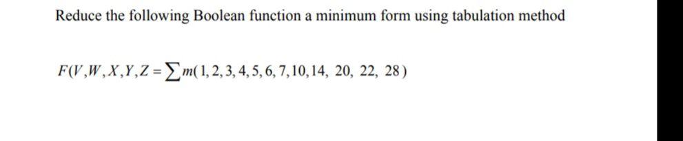 Solved Reduce the following Boolean function a minimum form | Chegg.com