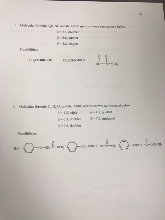 Solved Molecular formula C_2H_5NO and the NMR spectra shown | Chegg.com