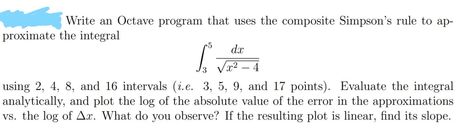 Solved 5 Write An Octave Program That Uses The Composite 