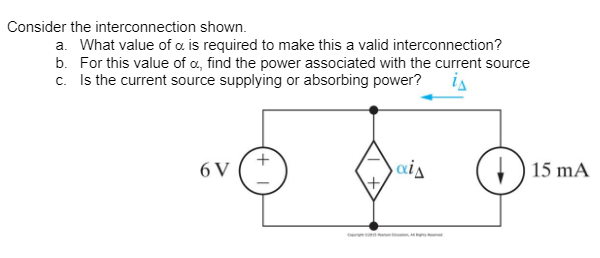 Solved Consider the interconnection shown. a. What value of | Chegg.com