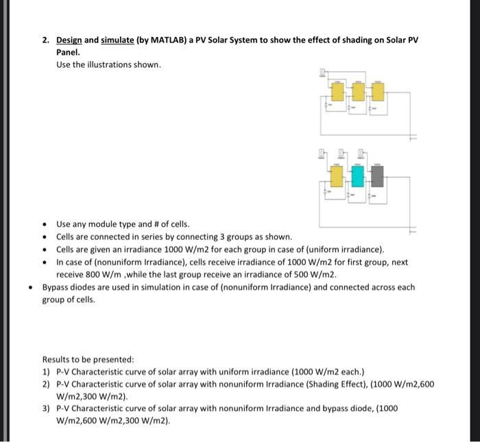 Solved 2. Design and simulate (by MATLAB) a PV Solar System | Chegg.com