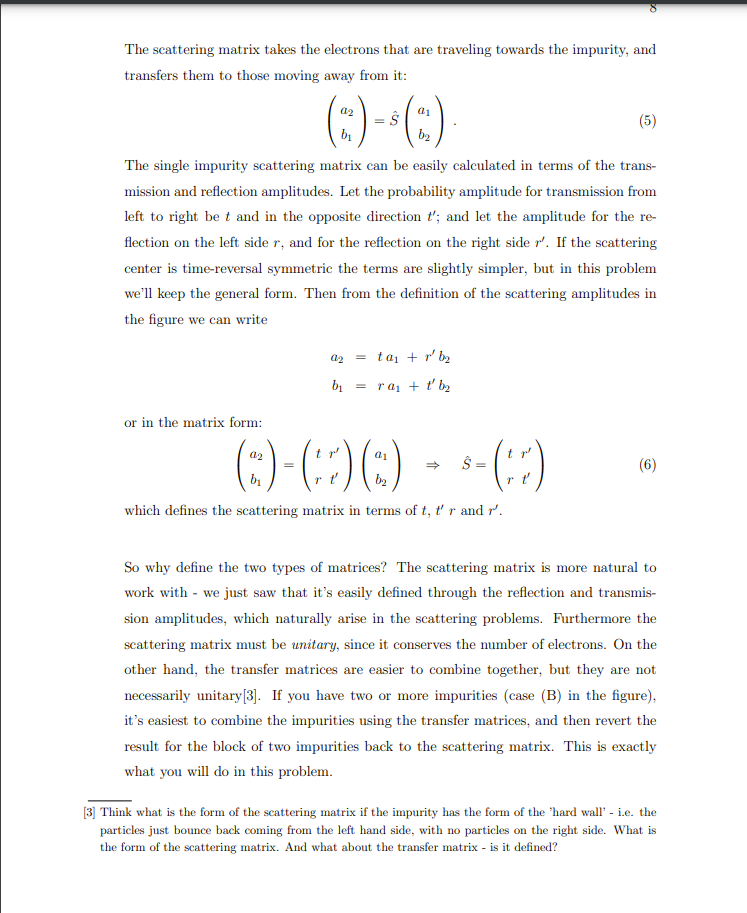 Solved lem 7. [Transfer and scattering matrix formalism.] In | Chegg.com