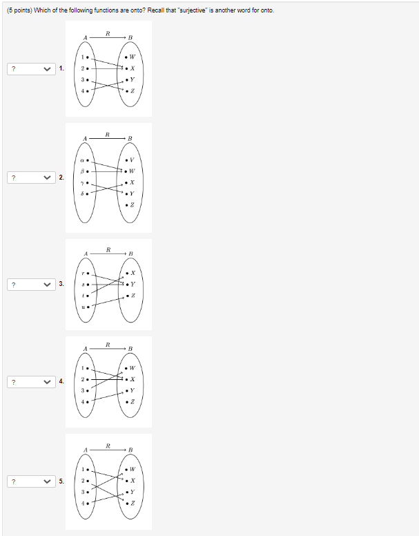 Solved 5 Points Which Of The Following Functions Are Onto