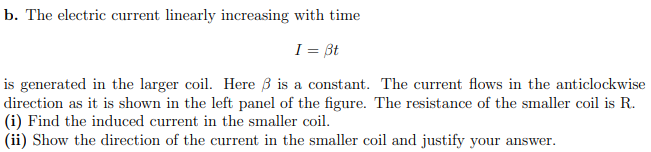 Solved b. The electric current linearly increasing with time | Chegg.com