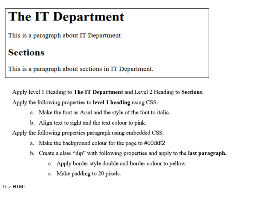 Solved The IT Department This is a paragraph about IT | Chegg.com