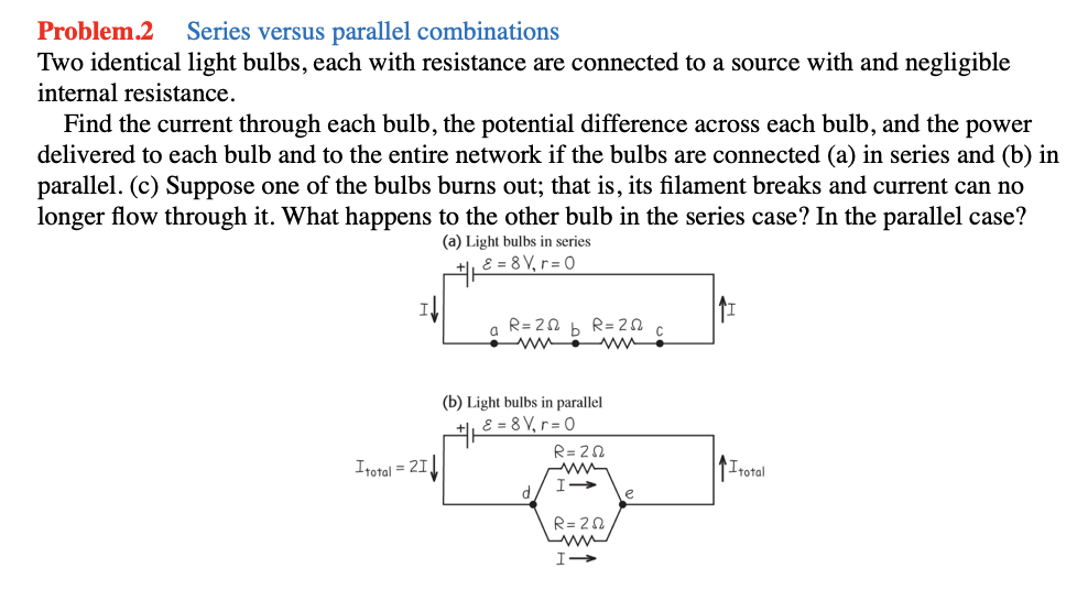 Solved Problem.2 Series versus parallel combinations Two | Chegg.com