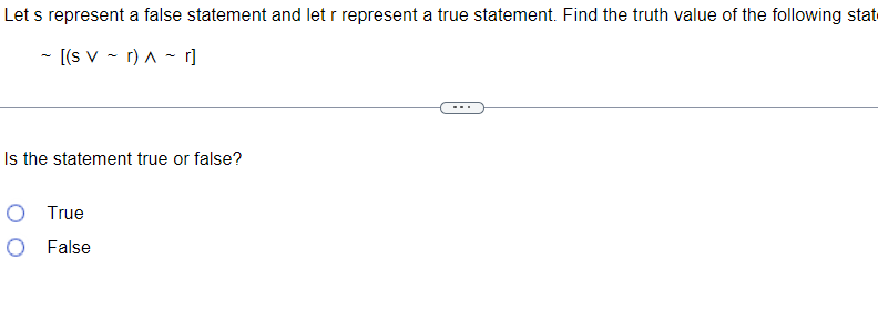 Solved Let s represent a false statement and let r represent | Chegg.com