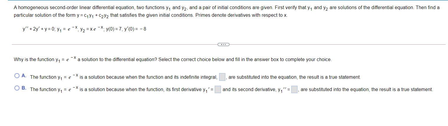 Solved A homogeneous second-order linear differential | Chegg.com