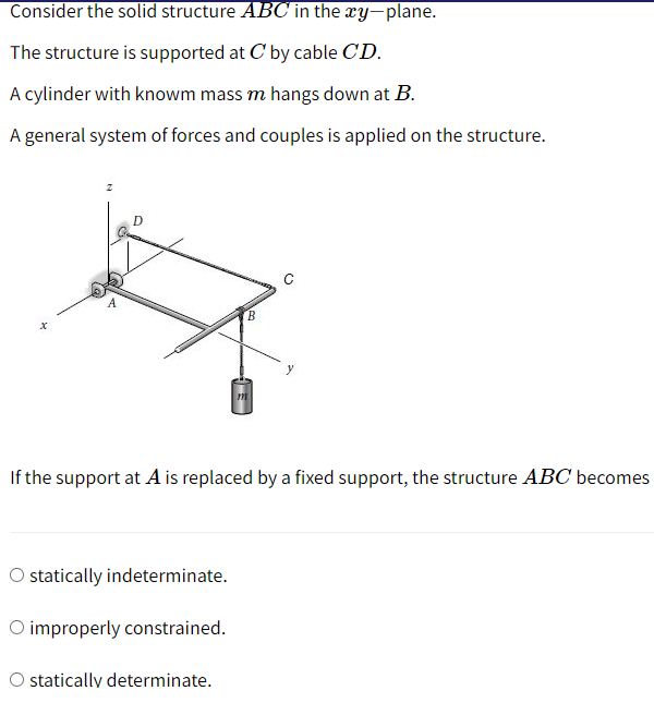 Solved Consider the solid structure ABC in the xy− plane. | Chegg.com