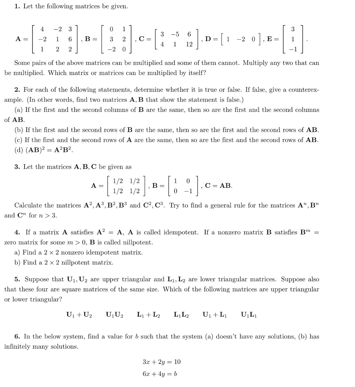 Solved I have Linear Algebra exams tomorrow and ı couldn't | Chegg.com