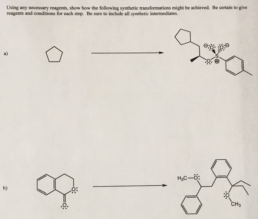 Solved Using any necessary reagents, show how the following | Chegg.com