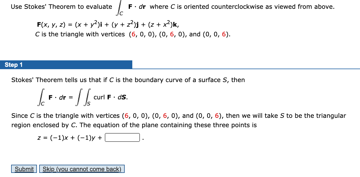 Solved Ja Use Stokes' Theorem to evaluate F. dr where C is | Chegg.com