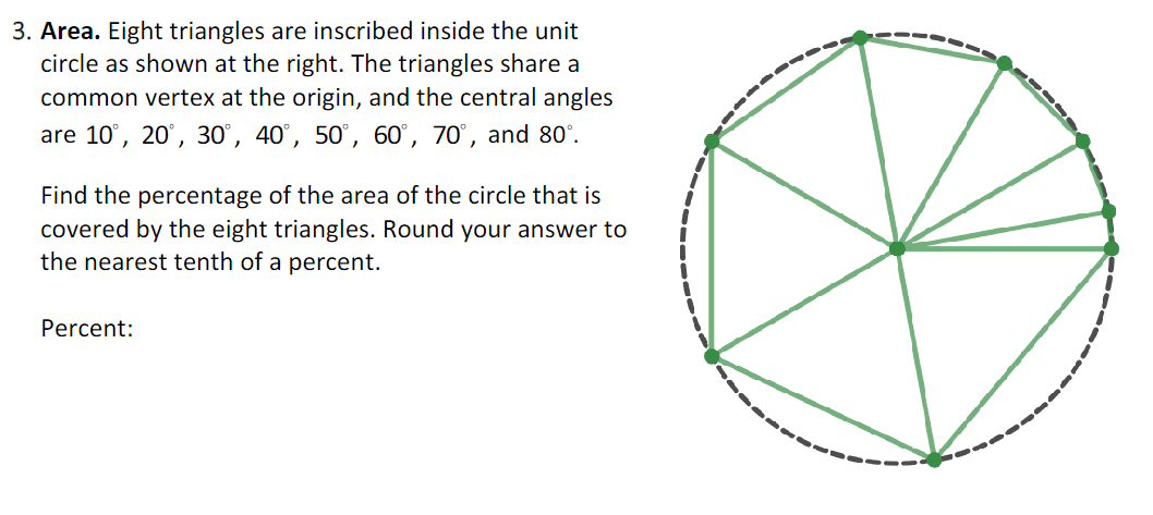 Solved 3. Area. Eight triangles are inscribed inside the | Chegg.com