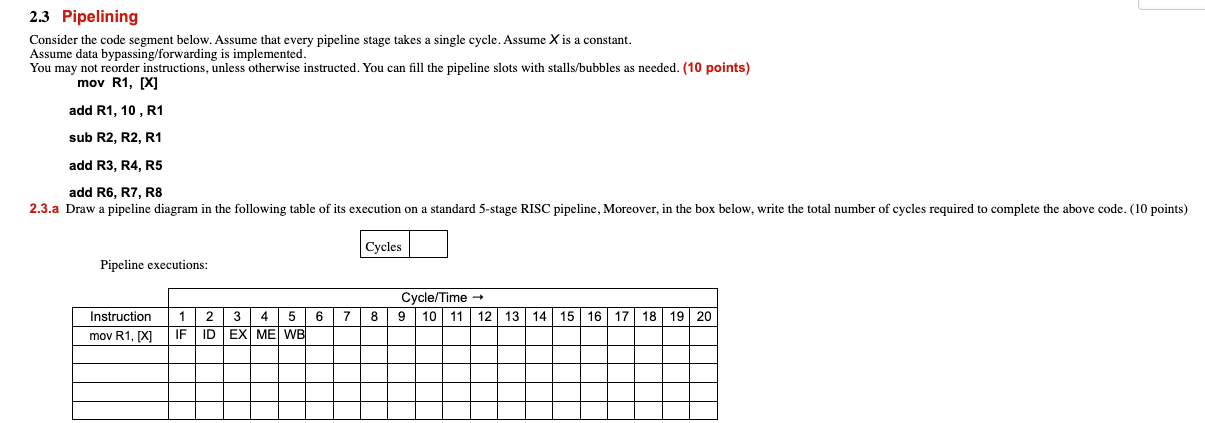 Solved 2.3 Pipelining Consider the code segment below. | Chegg.com