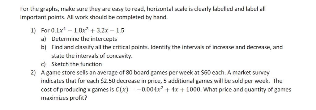 Solved For the graphs, make sure they are easy to read, | Chegg.com