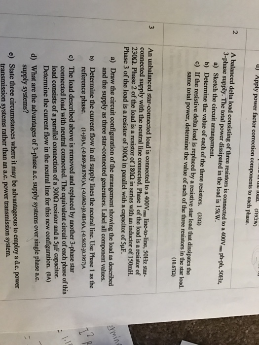 Solved A balanced delta load consisting of three resistors | Chegg.com