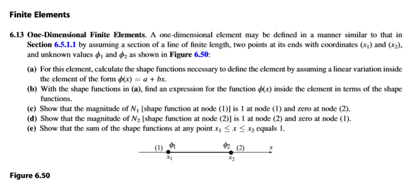 Solved 6.13 One-Dimensional Finite Elements. A | Chegg.com