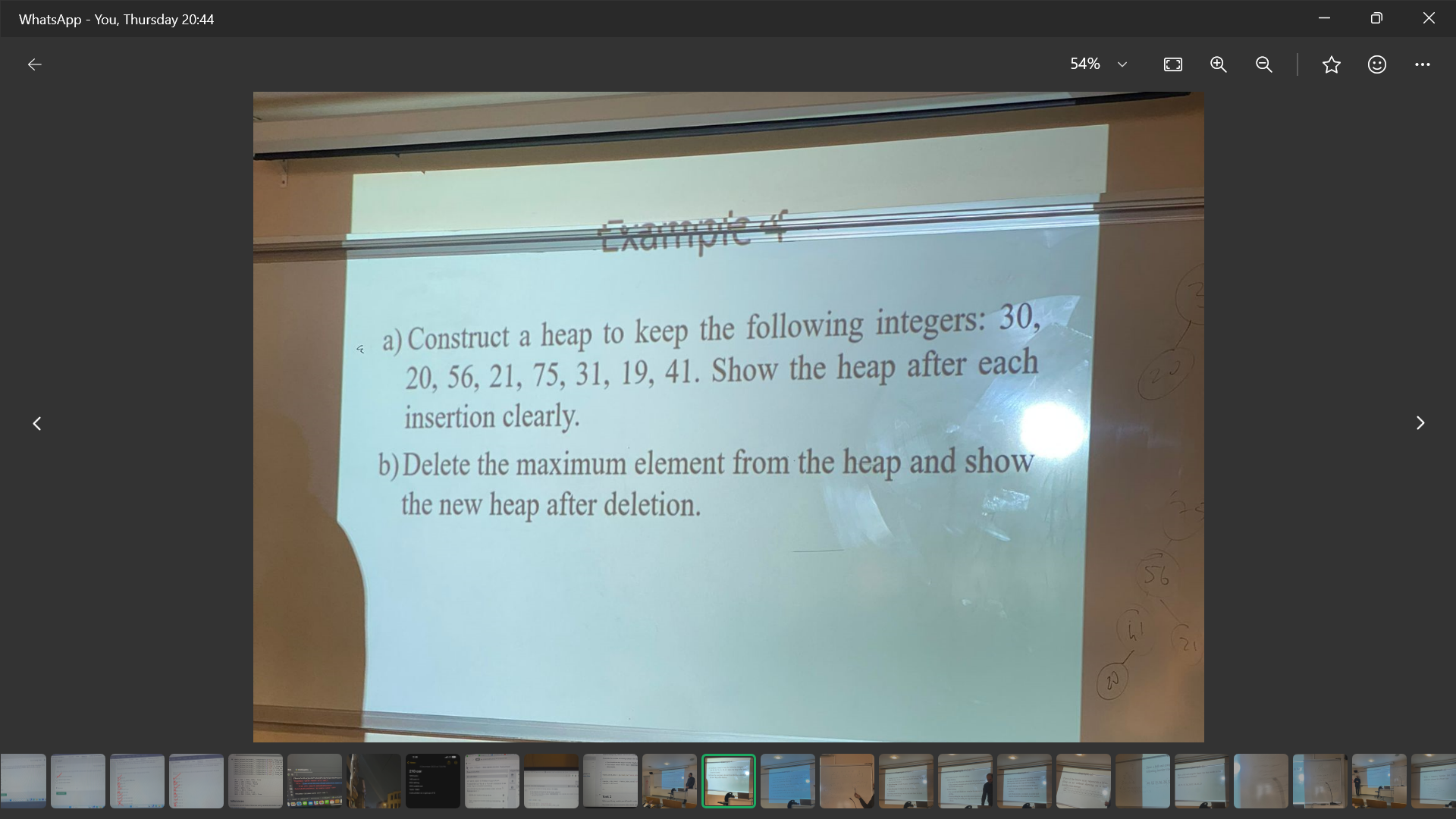 Solved a) ﻿Construct a heap to keep the following integers: | Chegg.com