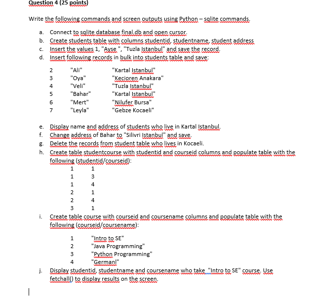 Solved Write the following Write the following commands and | Chegg.com