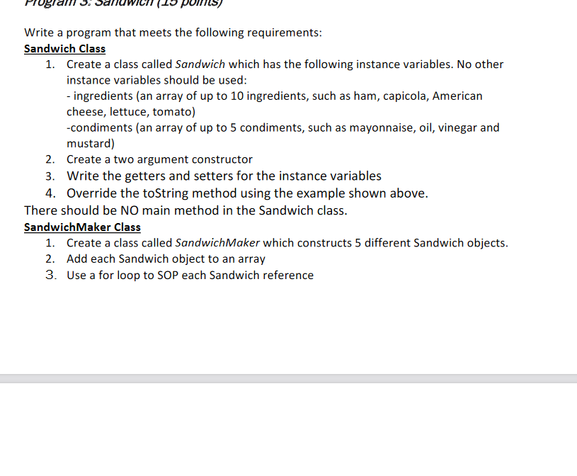 Solved Write a program that meets the following | Chegg.com
