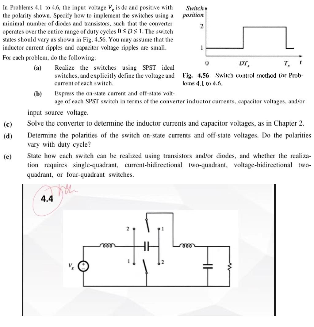 Solved In Problems 4.1 to 4.6 , the input voltage Vg is dc | Chegg.com