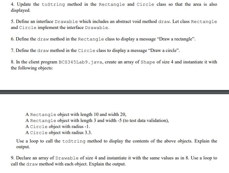I completed the rectangle.java class and the first 2 | Chegg.com