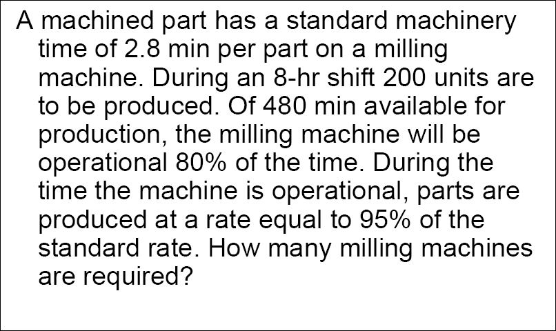 Solved A machined part has a standard machinery time of 2.8 | Chegg.com