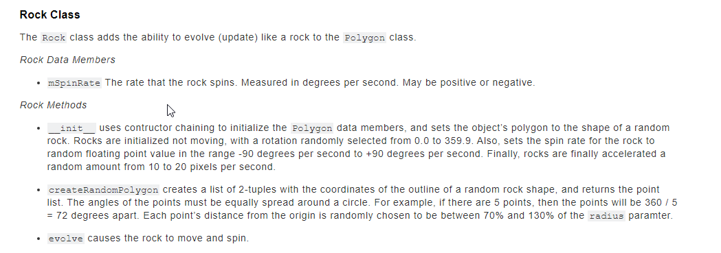 Your assignment is to recreate a simple Asteroids | Chegg.com