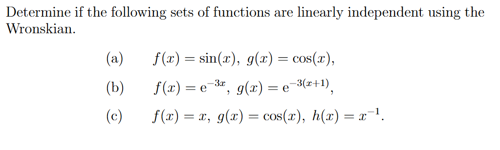 Solved do not use AI Determine if the following sets of | Chegg.com