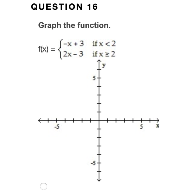 Solved Graph the function. flu) ∫−x+3 if x
