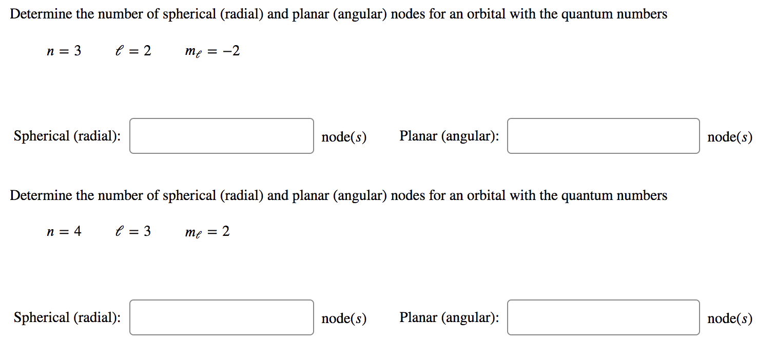 Solved Determine the number of spherical (radial) and planar | Chegg.com