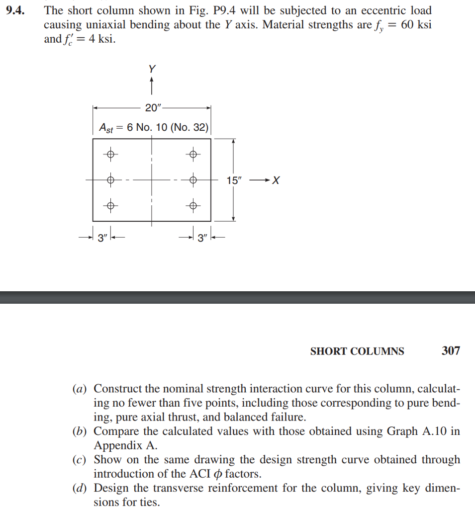 Solved 9.4. The short column shown in Fig. P9.4 will be | Chegg.com