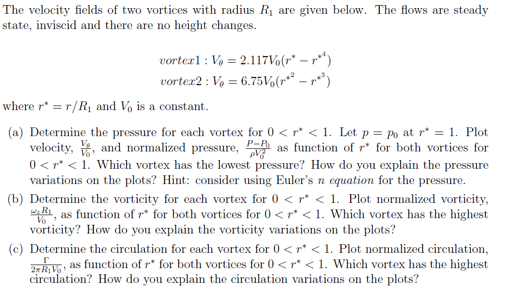 The velocity fields of two vortices with radius R1 | Chegg.com