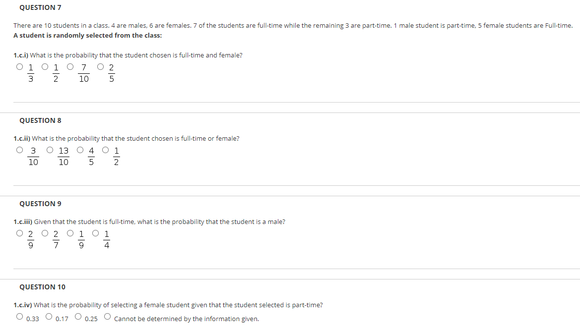 Solved QUESTION 7 There are 10 students in a class. 4 are | Chegg.com
