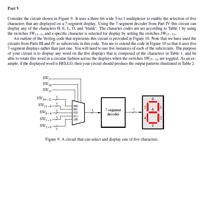 Part V Consider the circuit shown in Figure 9. It | Chegg.com