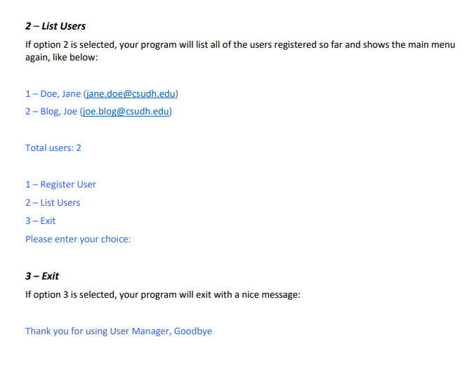 Solved 2- User Manager.java HINT: For this challenge you | Chegg.com