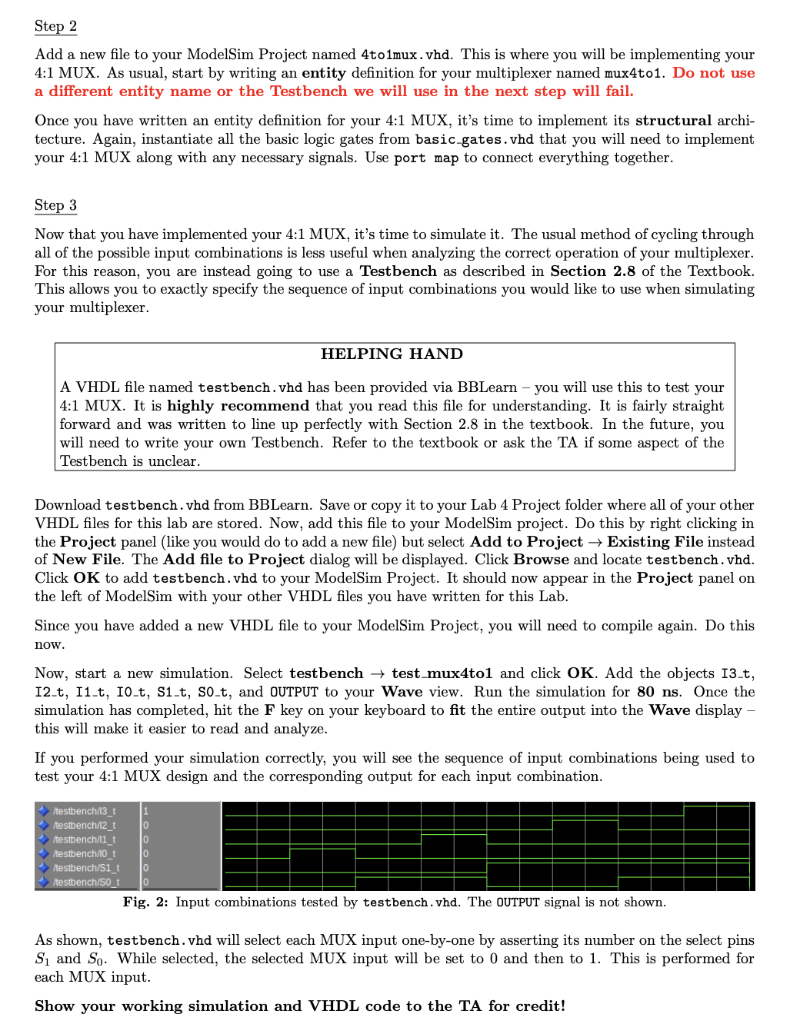 Solved Part I Using Hierarchical Vhdl To Implement
